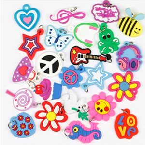 (105pcs) Rubber Loom Band Silicone Charm, Bracelet Charms ,Loom Rubber Bands Charms,Bracelet Pendant,