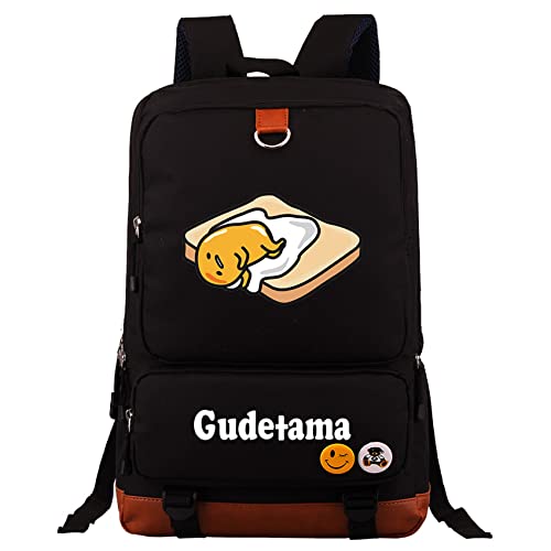 Duuloon Students School Bag Durable Classic Basic Backpack-Gudetama Laptop Bag for Boys Girls, Black