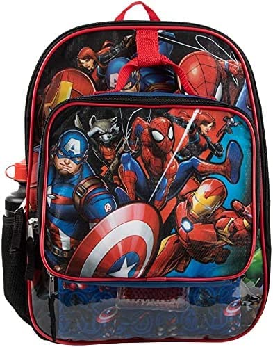 Marvel Comic Book Universe Superheroes 4-Piece Backpack Set for boys