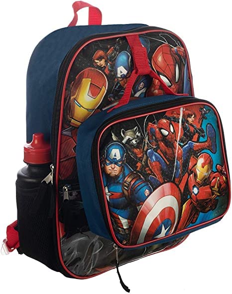 Marvel Comic Book Universe Superheroes 4-Piece Backpack Set for boys