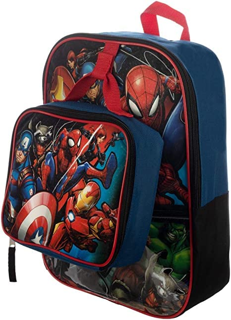 Marvel Comic Book Universe Superheroes 4-Piece Backpack Set for boys