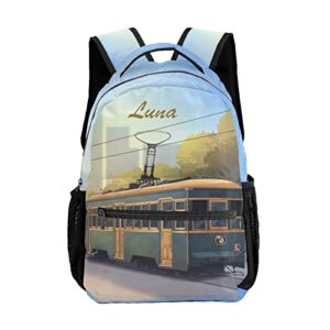 liveweike train personalized kids backpack with name teen girl boy primary school travel bag