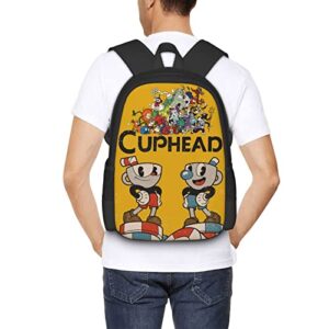 Woodyotime Cuphead & Mugman Show Teen/Adult School Bag Lightweight Backpack Laptop Rucksack Students College For Men Women Large Space