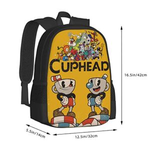 Woodyotime Cuphead & Mugman Show Teen/Adult School Bag Lightweight Backpack Laptop Rucksack Students College For Men Women Large Space