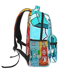 KIDZOY Teens Laptop Backpack Cartoon Unisex Student School Bookbag Casual College Daypack For Boys Girls Travel Hiking Camping