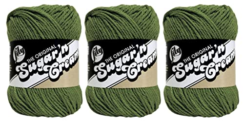 Bulk Buy: Lily Sugar 'n Cream Solids 100% Cotton Yarn (3-Pack) (Sage Green #0084)