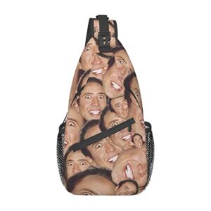 nicolas cage crossbody bag,sling shoulder backpack, for outdoor travel,sports,camping,hiking,shoulder bags