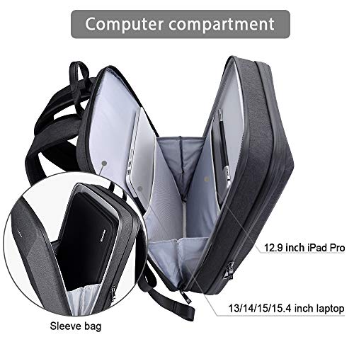 Smatree 16inch Laptop Backpack for Men, Business Travel Big Backpack, Shock Protective Laptop Bag for 13-16 inch MacBook Pro 2021 Newest, Macbook Pro 2021 16inch and 12.9/13/14/15.6 inch Laptop,Black