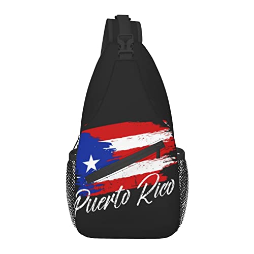 Puerto Rico Flag Sling Bag Crossbody Backpack Shoulder Chest Bag Puerto Rican Travel Hiking Daypack for Women Men