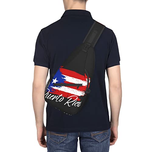 Puerto Rico Flag Sling Bag Crossbody Backpack Shoulder Chest Bag Puerto Rican Travel Hiking Daypack for Women Men