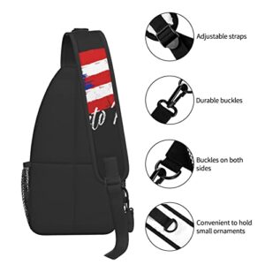 Puerto Rico Flag Sling Bag Crossbody Backpack Shoulder Chest Bag Puerto Rican Travel Hiking Daypack for Women Men