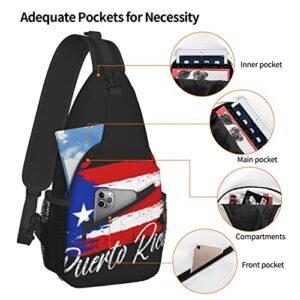 Puerto Rico Flag Sling Bag Crossbody Backpack Shoulder Chest Bag Puerto Rican Travel Hiking Daypack for Women Men