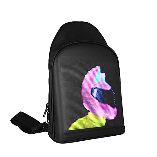 Waterproof Smart Led Backpack Programmable LED Shoulder bag 12.8 Inch Laptop Daypack 64*64 Pixels LED Display School Bags Travel Rucksack with USB Charging for Boy Girl Gift