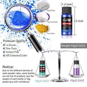 Mica Powder - Pearlescent Epoxy Resin Color Pigments Set - Natural Cosmetic Grade Pigment for Soap Dye, Pigment for Paint, Epoxy Resin, Candle Making, Bath Bombs, Lip Gloss, Slime Dye Set 18 Colors