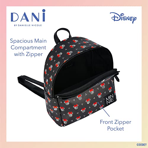 Danielle Nicole DANI Disney Minnie Mouse with Ears Backpack, Small Bookbag, Black, 9 Inch