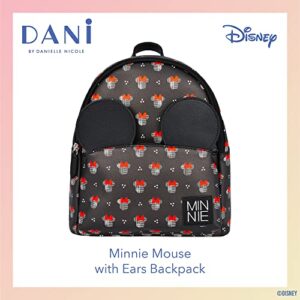 Danielle Nicole DANI Disney Minnie Mouse with Ears Backpack, Small Bookbag, Black, 9 Inch