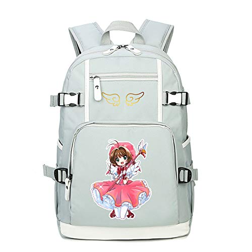 Anime Card Captor Pink Cute Backpack SAKURA Kawaii Women Shoulder Bags Canvas School Bags Rucksack Bookbag (12)