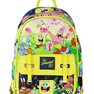 KBNL SpongeBob 11 inch Faux Leather Mini Backpack - A21343, Multicolor, Small