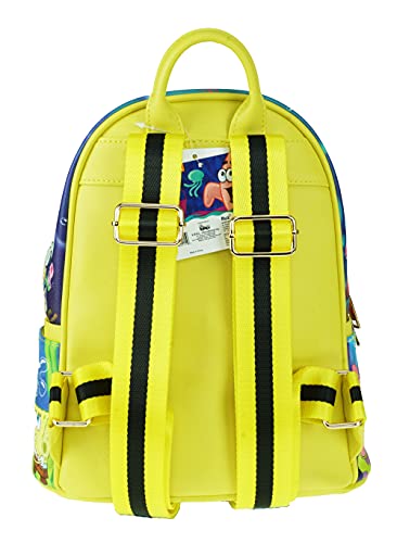 KBNL SpongeBob 11 inch Faux Leather Mini Backpack - A21343, Multicolor, Small