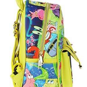 KBNL SpongeBob 11 inch Faux Leather Mini Backpack - A21343, Multicolor, Small