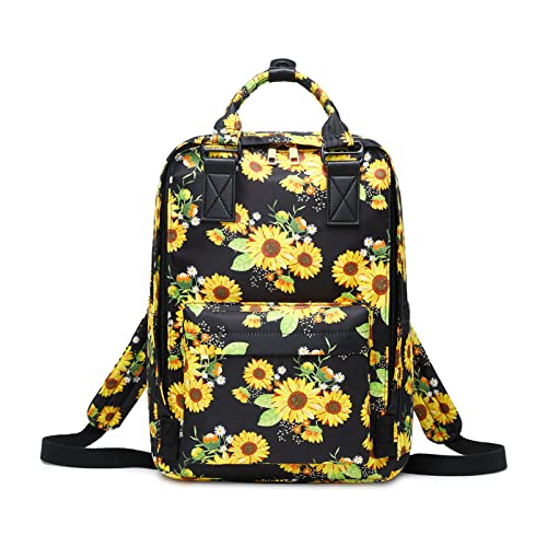 NOHCLIE Print Laptop Backpack, Classic College School Backpack,Water Resistant Casual Daypack Bookbag for Women (Sunflower) Medium