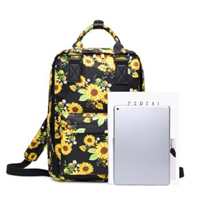 NOHCLIE Print Laptop Backpack, Classic College School Backpack,Water Resistant Casual Daypack Bookbag for Women (Sunflower) Medium