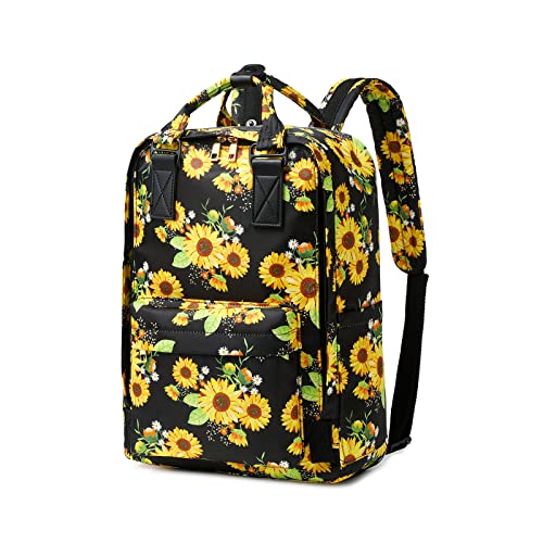 NOHCLIE Print Laptop Backpack, Classic College School Backpack,Water Resistant Casual Daypack Bookbag for Women (Sunflower) Medium