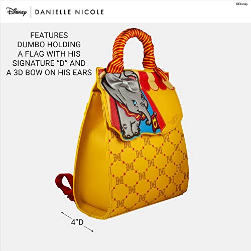 Danielle Nicole Disney Dumbo Mini Backpack, Monogram Small Handbag Purse, Yellow