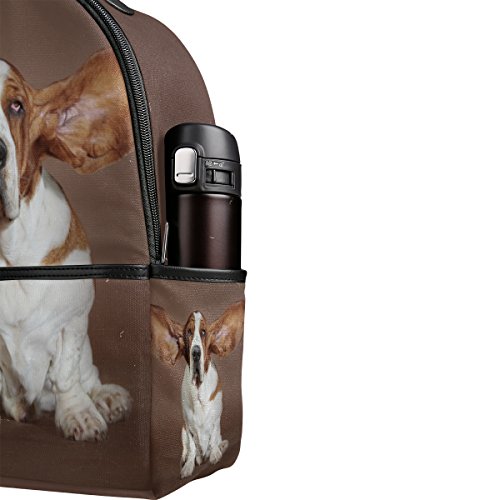 ALAZA Basset Hound Dog Flying Ears Backpack for Boys Girls School Bookbag