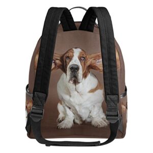 ALAZA Basset Hound Dog Flying Ears Backpack for Boys Girls School Bookbag