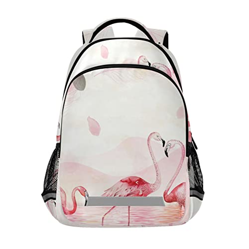 Kigai Pink Flamingos Backpacks Waterproof Laptop Casual Daypack Tablet Travel Backpack School Bag with Multiple Pockets