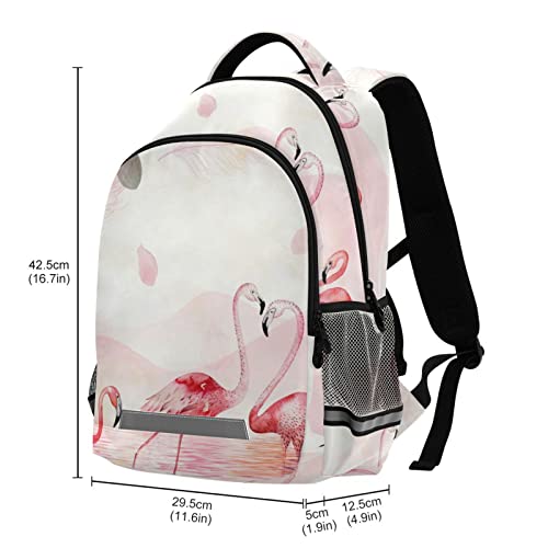 Kigai Pink Flamingos Backpacks Waterproof Laptop Casual Daypack Tablet Travel Backpack School Bag with Multiple Pockets