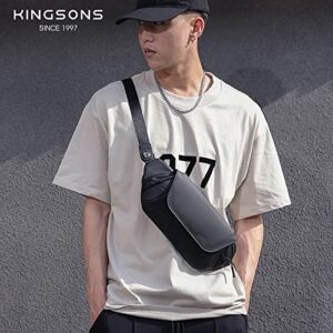 Kingsons Compact EDC Tech Sling Bag for Men, Waterproof Crossbody Bag Chest Shoulder Backpack with Magnetic Closure, Everyday Carry Bag for Travel, Work, Sport