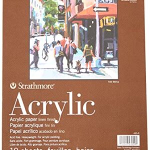 Strathmore Acrylic Paper Pad 9"X12"-10 Sheets -430900