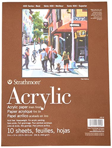 Strathmore Acrylic Paper Pad 9"X12"-10 Sheets -430900