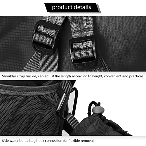 kingsea Hiking Backpack Foldable 20L Waterproof And Wear-Resistant Lightweight Backpack Packable Outdoor Travel Camping Black Daypack