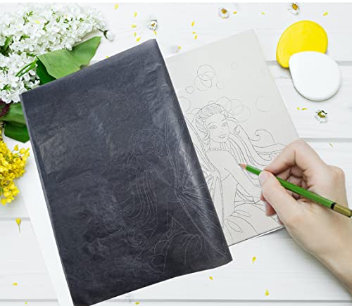 MyArtscape Graphite Transfer Paper - 9" x 13" - 25 Sheets - Waxed Carbon Paper for Tracing (Black)