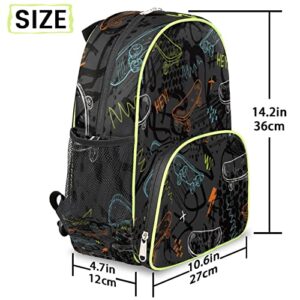 Urban Style Skateboards Kids Backpack, 14'' Cool Sport Toddler Primary Student Schoolbag, Boys Girls Waterproof Casual Bookbag Travel Hiking Bags