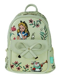 kbnl alice in wonderland 11inches vegan leather mini backpack – a21730, multicoloured,medium