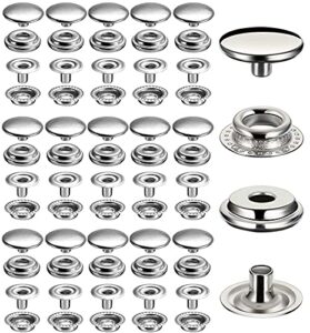 240 pieces stainless steel snap fastener, betterjonny 15mm heavy duty snap button press stud cap for marine boat canvas bag leather diy craft