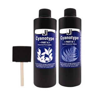 jacquard cyanotype – for photographic blueprints on paper and fabric – 2 component sensitizer set – bundled with moshify sponge brush for application