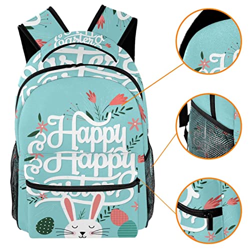 Happy Easter Cute Bunny Backpack for Girls Boys for School Backpacks