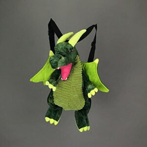 Magical Furry Plush Green Dragon Mini Backpack