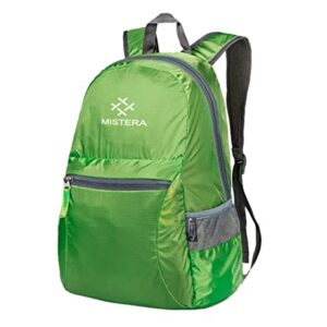 Mistera 20L Foldable Lightweight Small Backpack Hiking breathable Daypack, Compact , Outdoor Camping, Green, Small