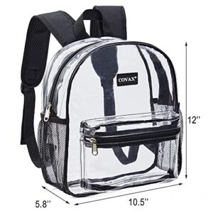 COVAX Clear Backpack,Stadium Approved Clear Transparent Backpack , See Through Backpack with Reinforced Straps for School, Concerts, Security, & Sporting Events