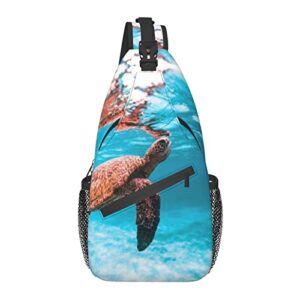 beach sling bag turtle crossbody chest daypack casual backpack animal shoulder bag for travel picnic