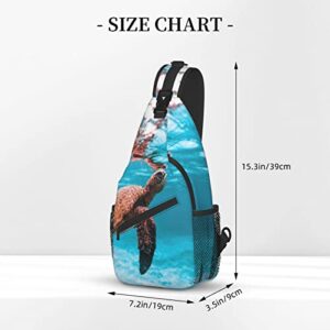 Beach Sling Bag Turtle Crossbody Chest Daypack Casual Backpack Animal Shoulder Bag For Travel Picnic