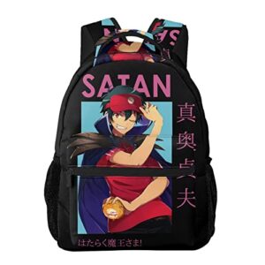 Anime The Devil Is A Part Timer! Laptop Backpack College Bookbag Travel Casual Daypack Boys Girls