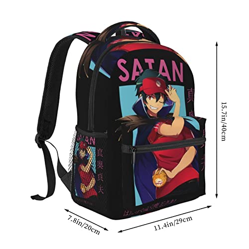 Anime The Devil Is A Part Timer! Laptop Backpack College Bookbag Travel Casual Daypack Boys Girls