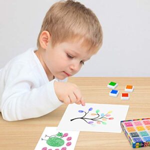 Ink Pad, 24 Colors Finger Washable Craft Ink Pad for Kids Stamp, 1.18X1.18''